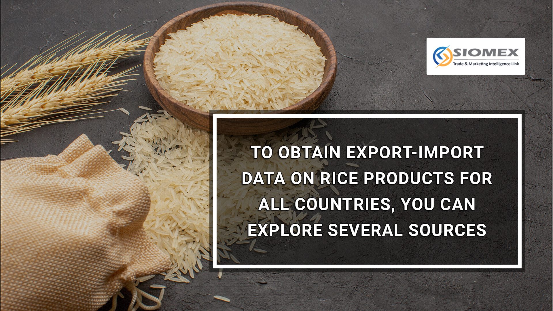 How to get export import data on rice products for all country - Siomex